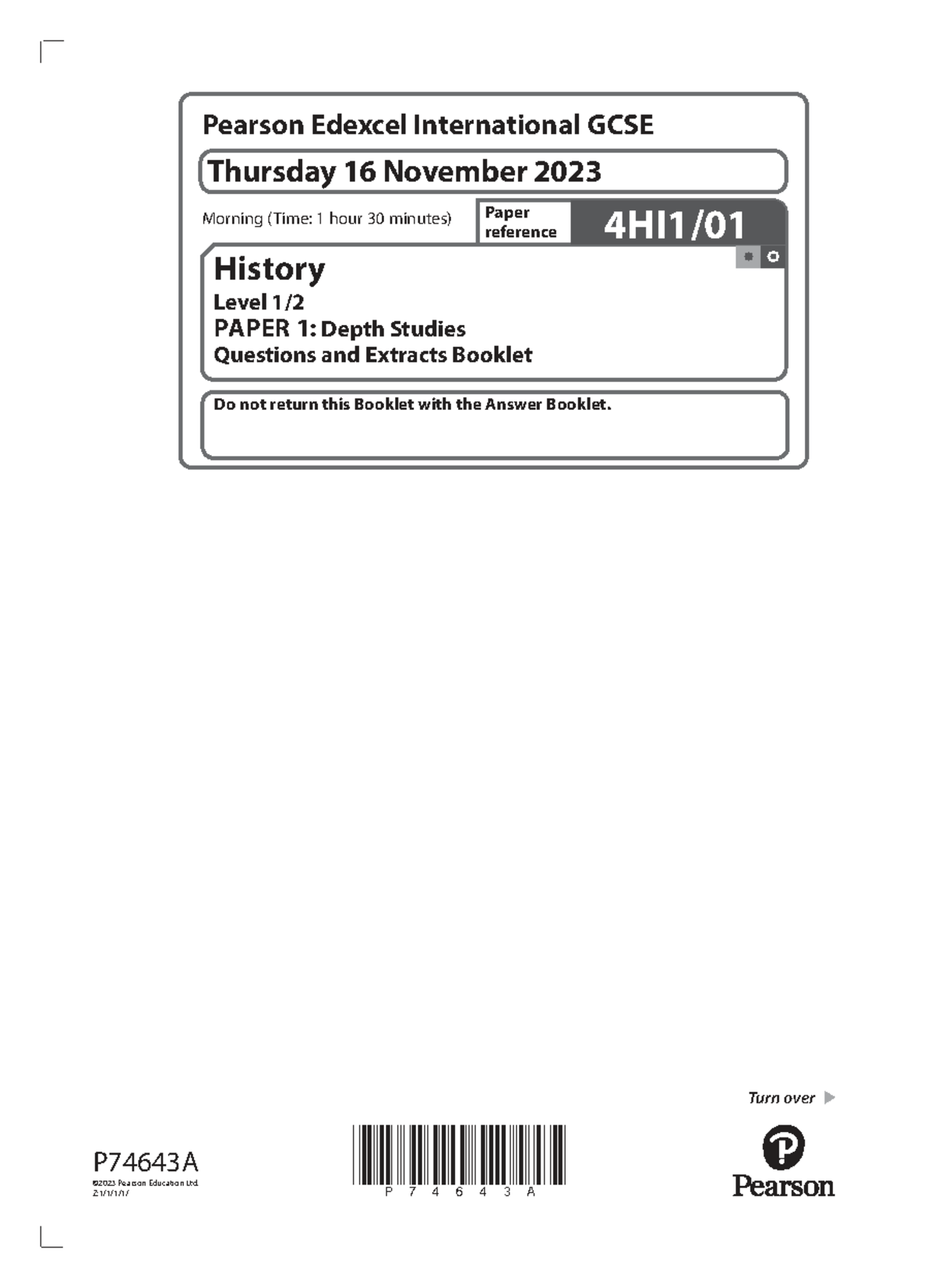 History Paper 1: Depth Studies for Pearson Edexcel International GCSE ...