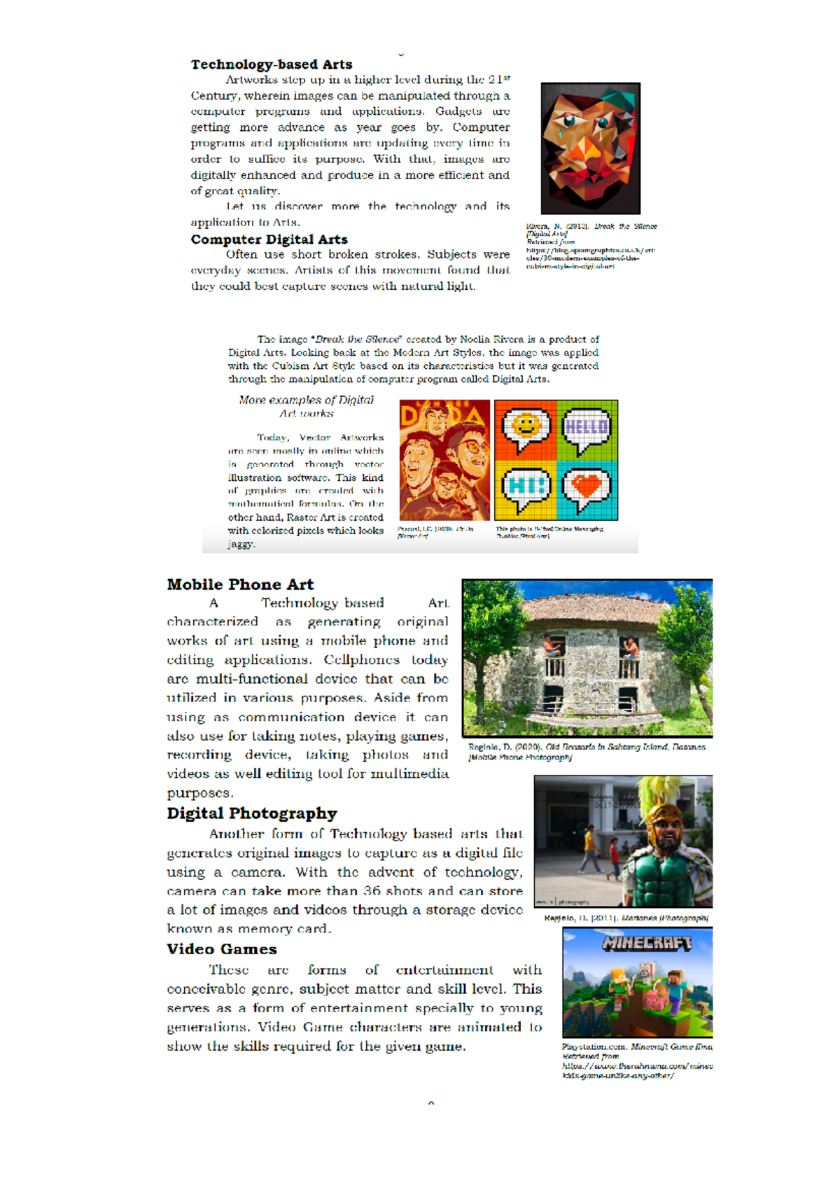 Arts 10 q2 handouts - Arts Artworks step up in a higher level during ...