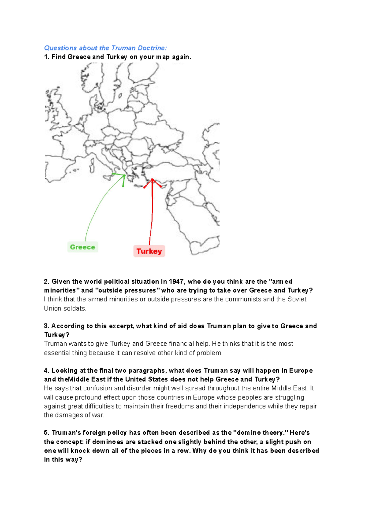 History - Apunts: Analysis of the Truman Doctrine & Marshall Plan - Studocu