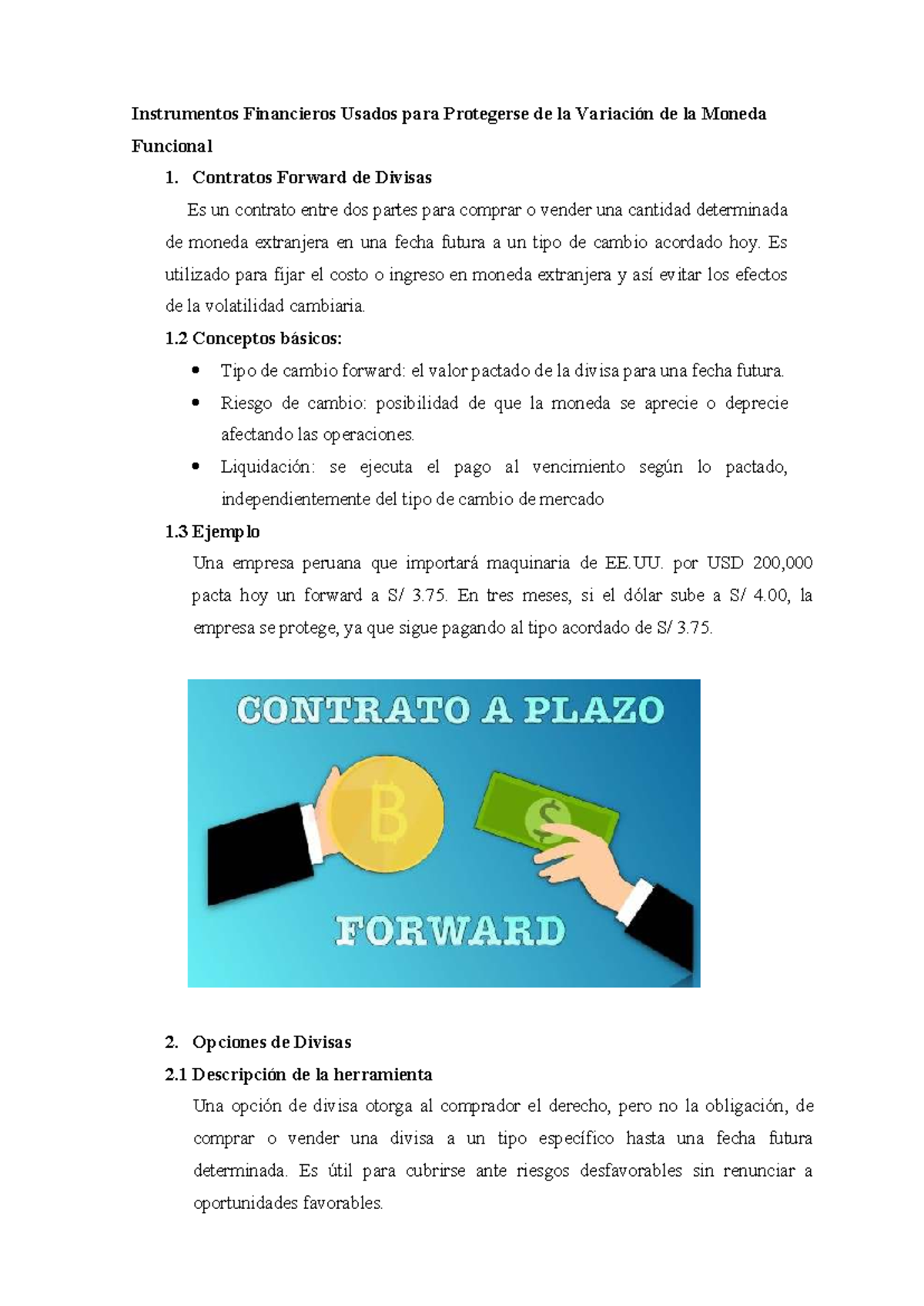 Instrumentos Financieros para Protegerse de la Variación de la Moneda ...