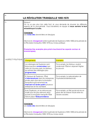 Corrige Preparation a l epreuve ministerielle - HISTOIRE DU QUÉBEC ET ...