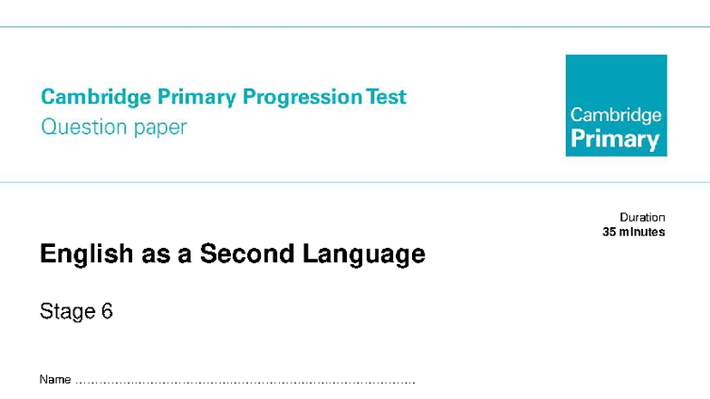 Cambridge ESL Paper 1 - Stage 6 English Exam Practice - Studocu