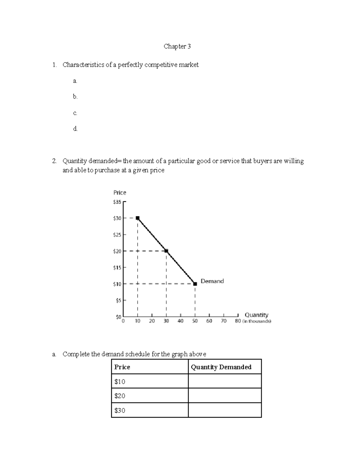 Chapter 3 Worksheet: Demand & Supply Analysis Techniques - Studocu