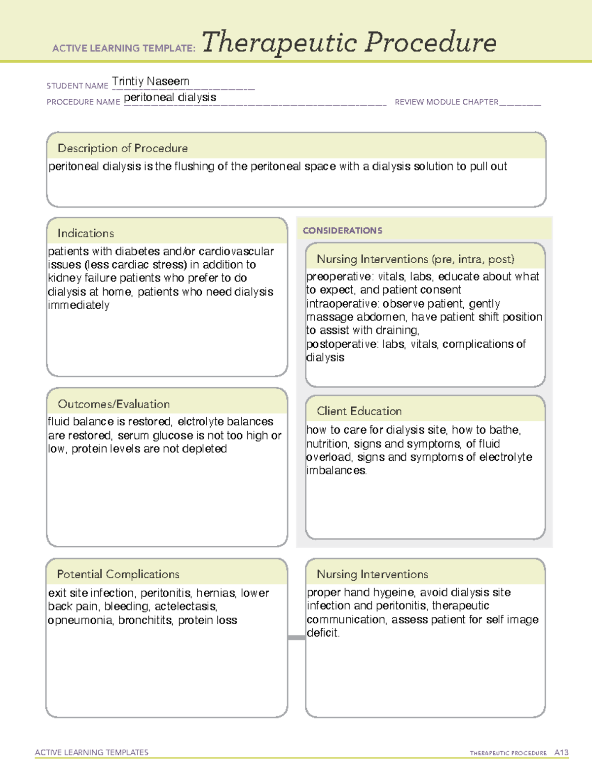 Peritoneal Dialysis: Therapeutic Procedure Overview and Nursing Care ...