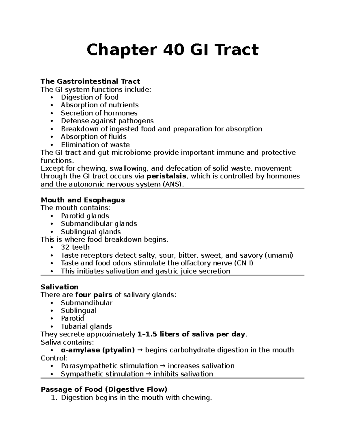 Chapter 40-41: Advanced Pathophysiology of the GI Tract - Studocu
