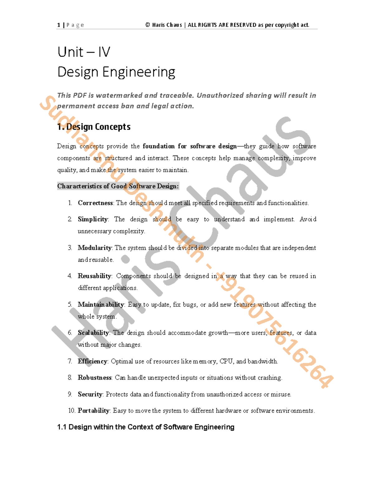 SE Unit IV Design Engineering Notes: Key Concepts and Principles - Studocu