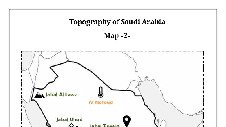 Y8 Topography of SA Map2 - a level physics - 1 Topography of Saudi ...