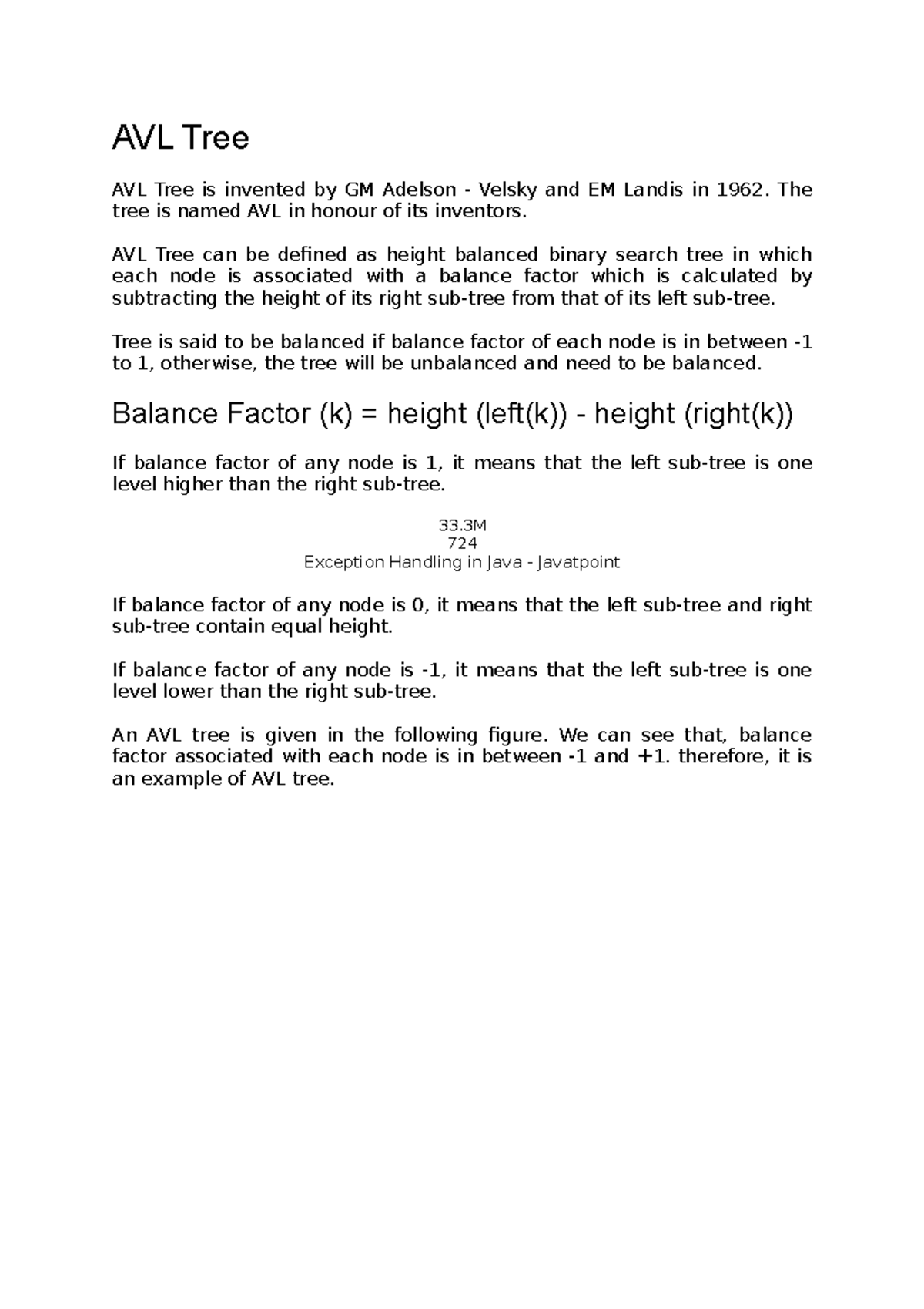AVL Tree - AVL TREE DATA STRUCTURE FULL NOTES WITH FIGURE - AVL Tree ...