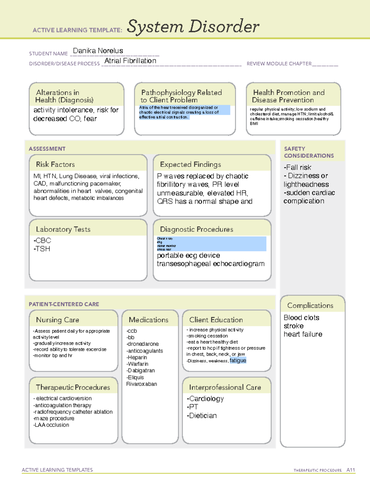Atrial fibrillation - active learning template - ACTIVE LEARNING ...