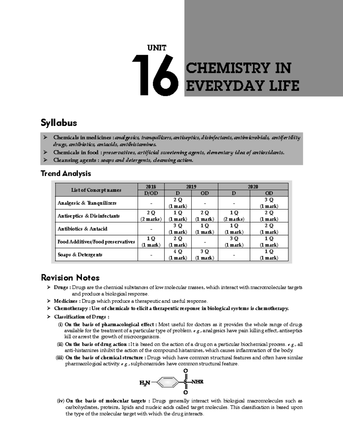 Unit 16: Chemistry in Everyday Life - Key Concepts & Applications - Studocu