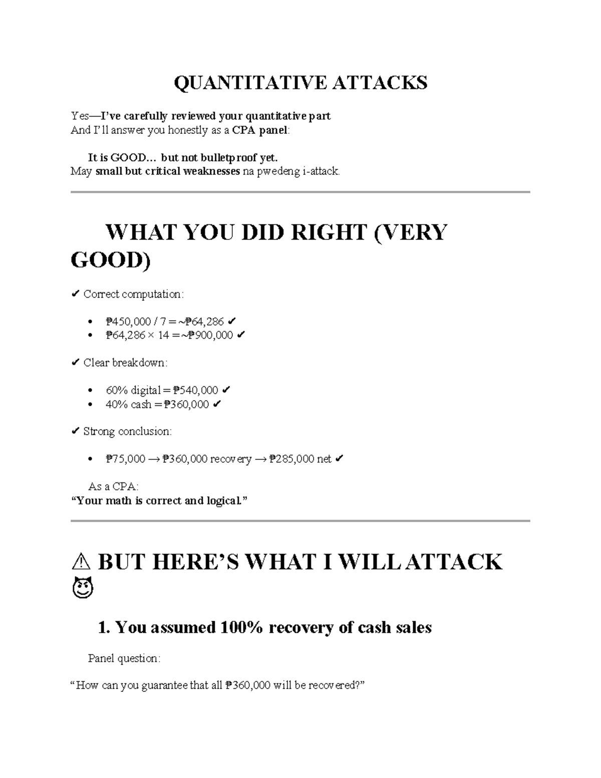 Quantitative Attacks Review - BSB: Strengths & Improvement Tips - Studocu