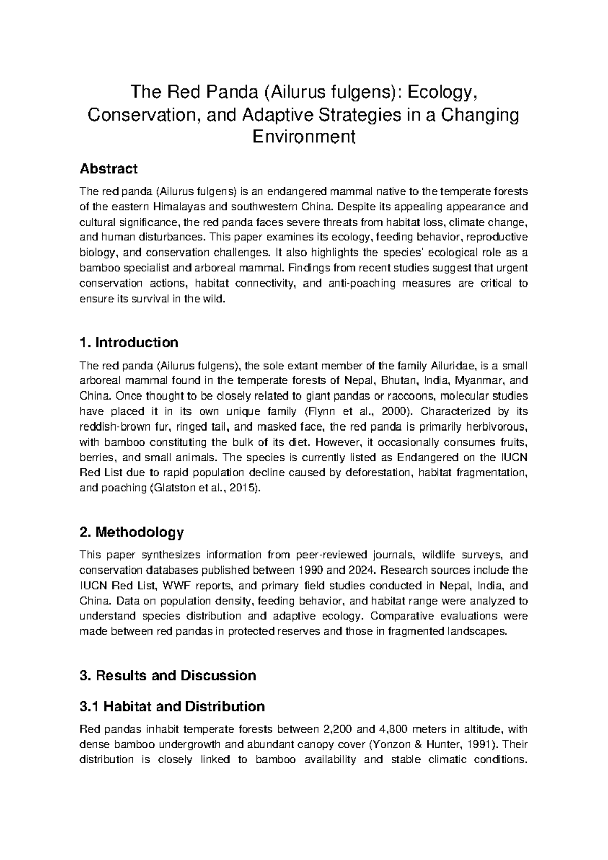 The Red Panda (Ailurus fulgens): Ecology & Conservation Strategies ...