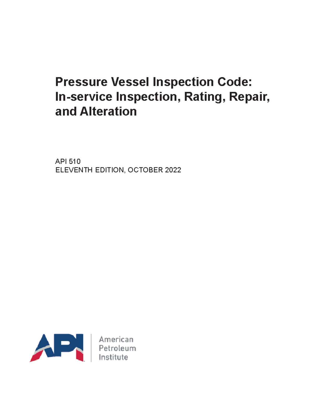 API 510 2022 - inspection - Pressure Vessel Inspection Code: In-service ...