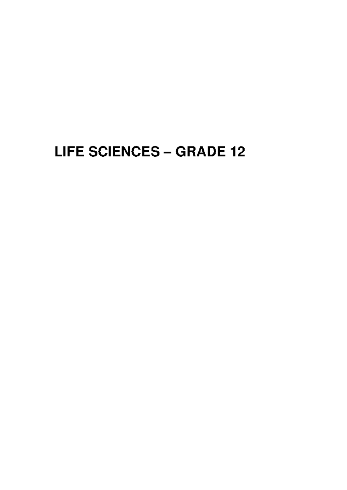 Grade 12 Life Sciences: Evolution Notes and Key Concepts - Studocu