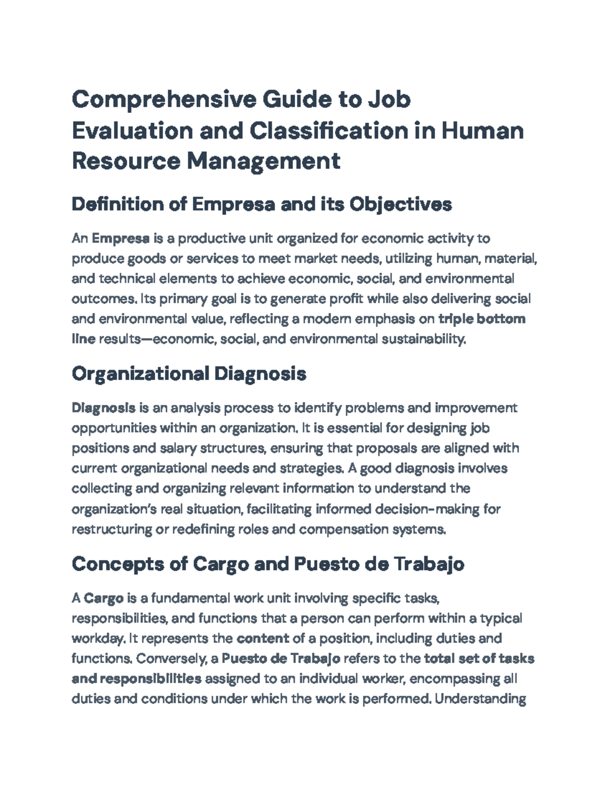 Comprehensive Guide to Job Evaluation & Classification (HRM) - Studocu