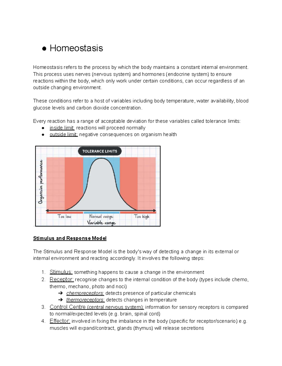 Module 4 BIO: Homeostasis and Stimulus-Response Mechanisms - Studocu