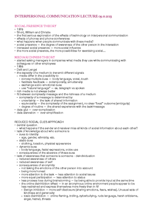 IPC Notes - Summary of Skilled Interpersonal Communication Concepts ...