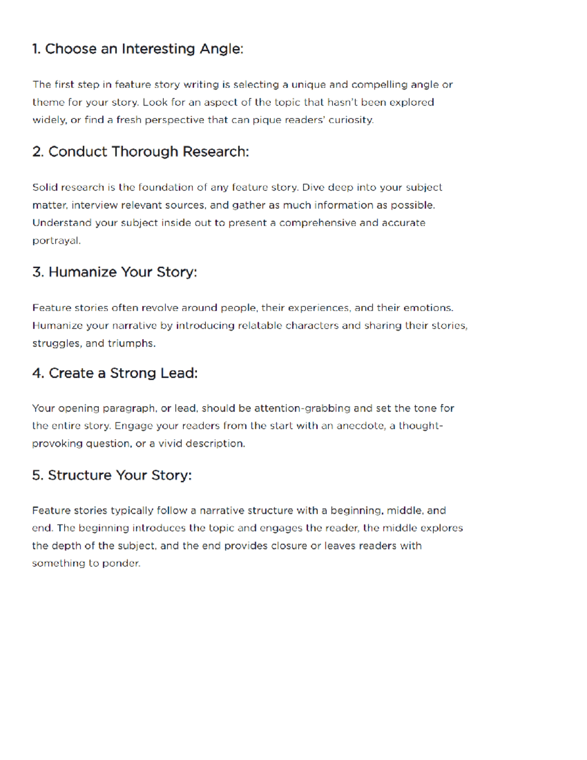 How to Write a Feature Article: Key Tips & Techniques Guide - Studocu