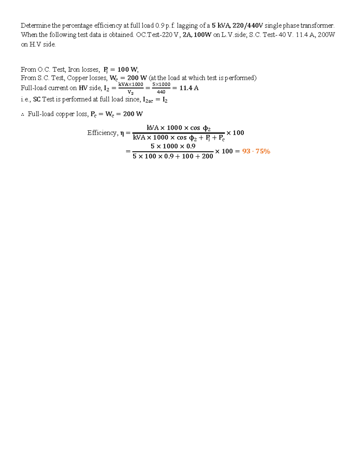 A-7-Machine: Efficiency Calculations for Transformers and Motors - Studocu