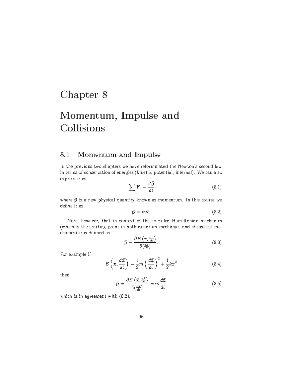 Chapter 8: Momentum, Impulse, and Collisions - Circular Motion Insights - Studocu