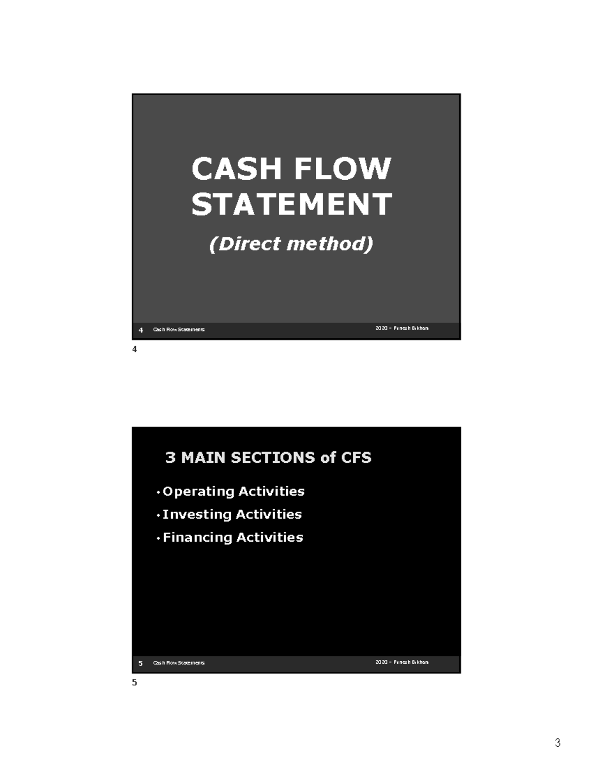 CASH FLOW STATEMENT (Direct Method) - FA3 Lecture Notes 2020 - Studocu