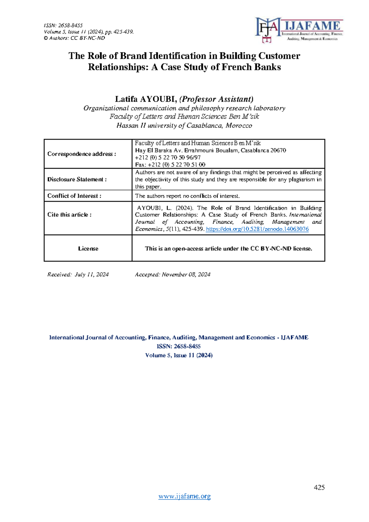 The Role of Brand Identification in Customer Loyalty: A Case Study of ...