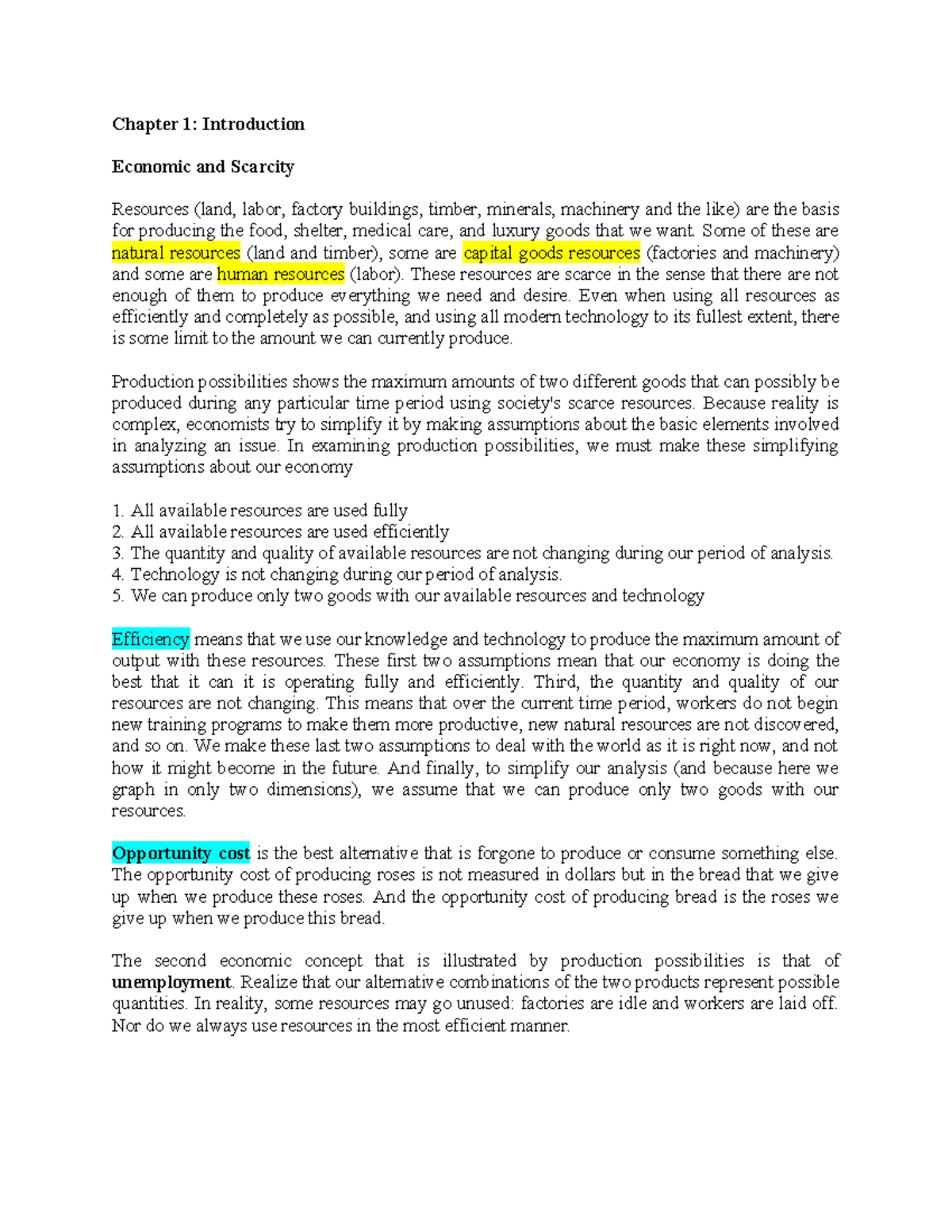 Encomic Development - Chapter 1: Introduction Economic and Scarcity ...