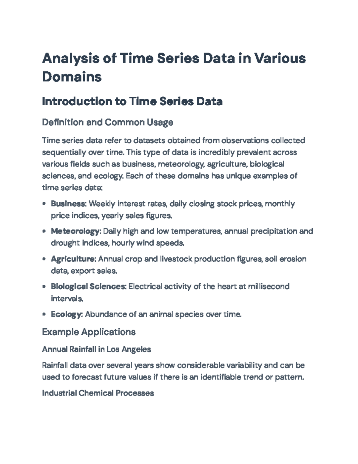 Time Series Data Analysis: Trends, Applications, and Techniques ...