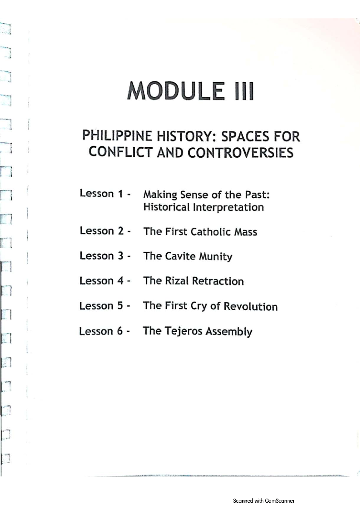 GECC 106A: Philippine History Module III - Spaces for Conflict ...