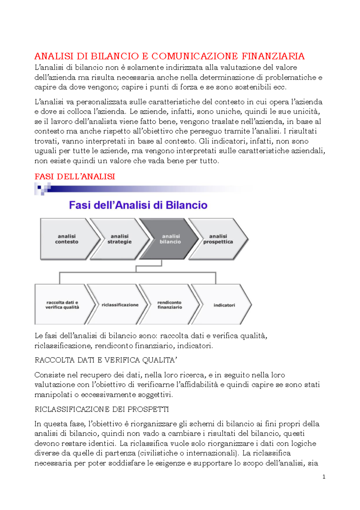 Analisi di Bilancio e Comunicazione Finanziaria: Guida Completa - Studocu
