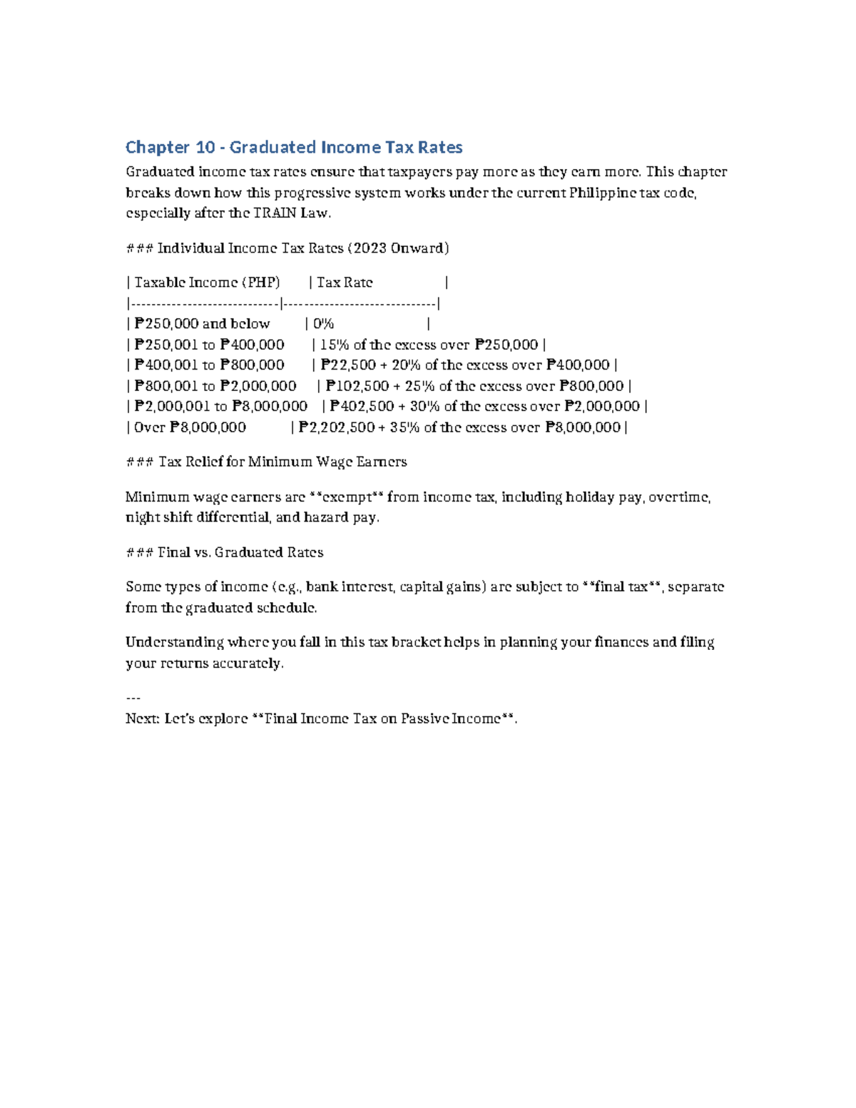 Chapter 10: Understanding Graduated Income Tax Rates (Philippines ...