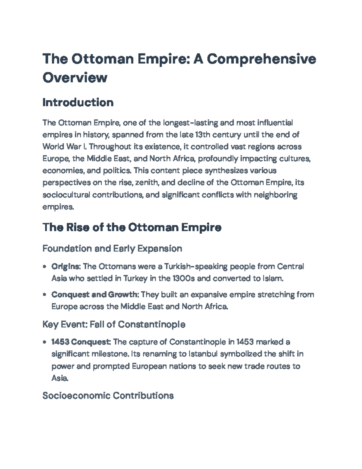 The Rise and Fall of the Ottoman Empire: A Comprehensive Overview - The ...