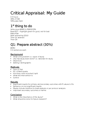 CSE Practical Final Guide - CSE Practical: My Guide 2 hours 15 mins 40% ...