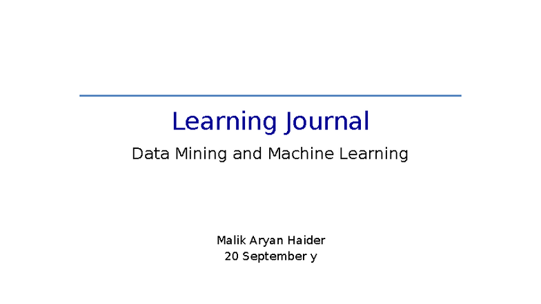LJ3: Learning Journal on Data Mining & ML - Regression Insights - Studocu