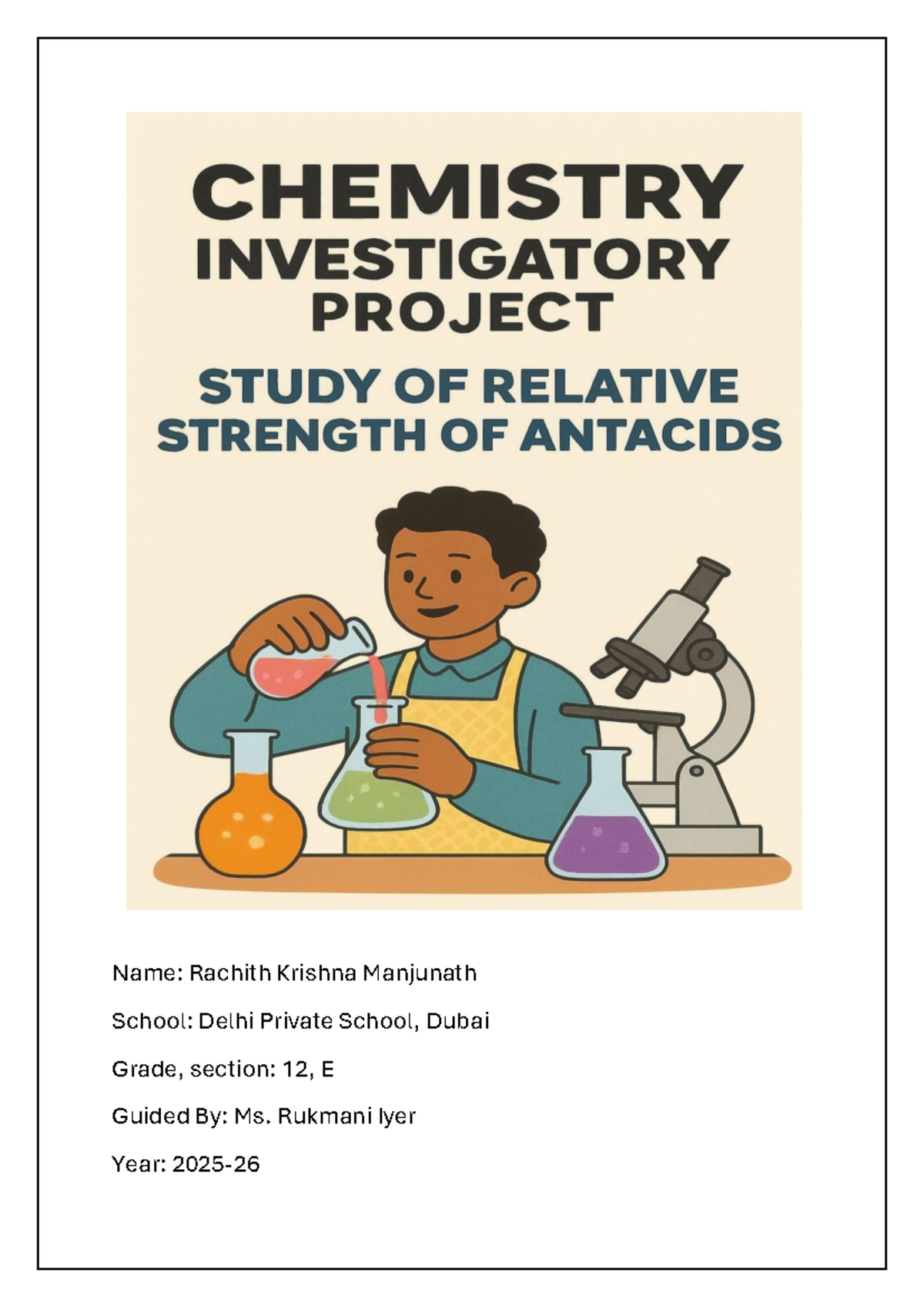 CBSE 12 Chemistry Project: Study of Antacids and pH Neutralization ...