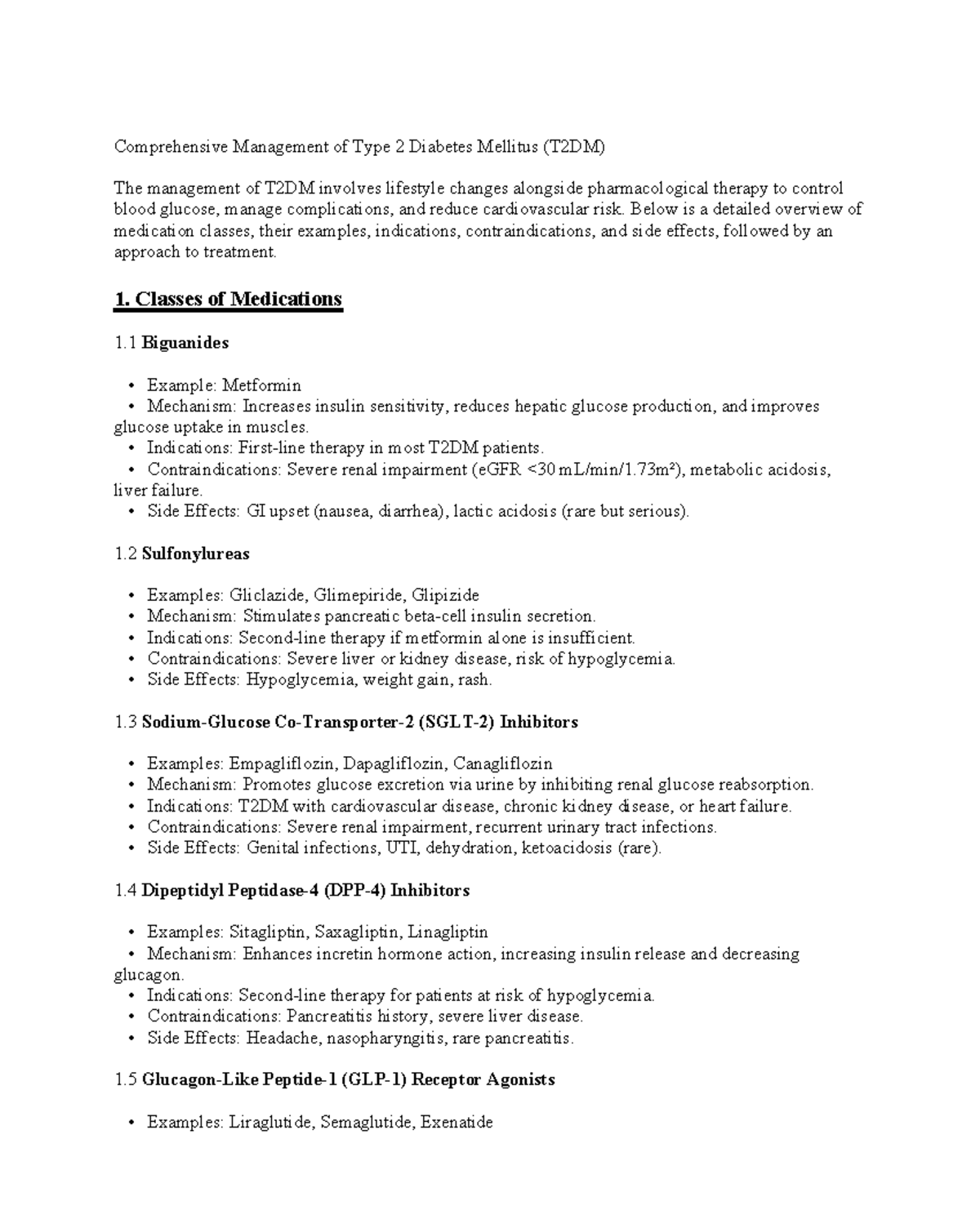Comprehensive Management of Type 2 Diabetes Mellitus (T2DM) Notes - Studocu