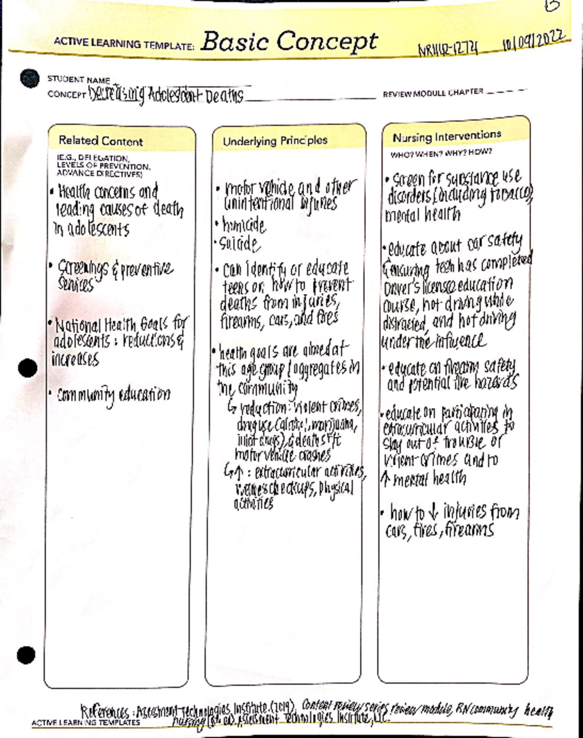 Basic concept decreasing adolescent death - seems tee (2 ACTIVE ...
