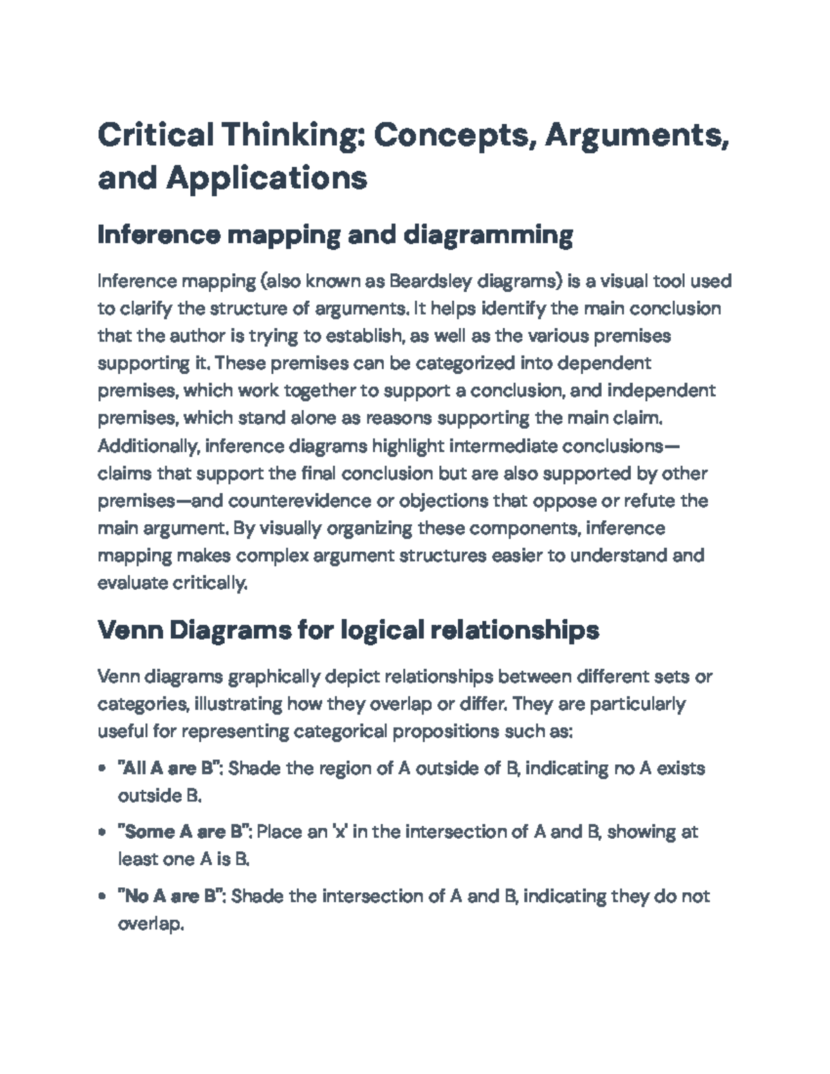 Critical Thinking: Arguments, Concepts, and Theories Overview ...