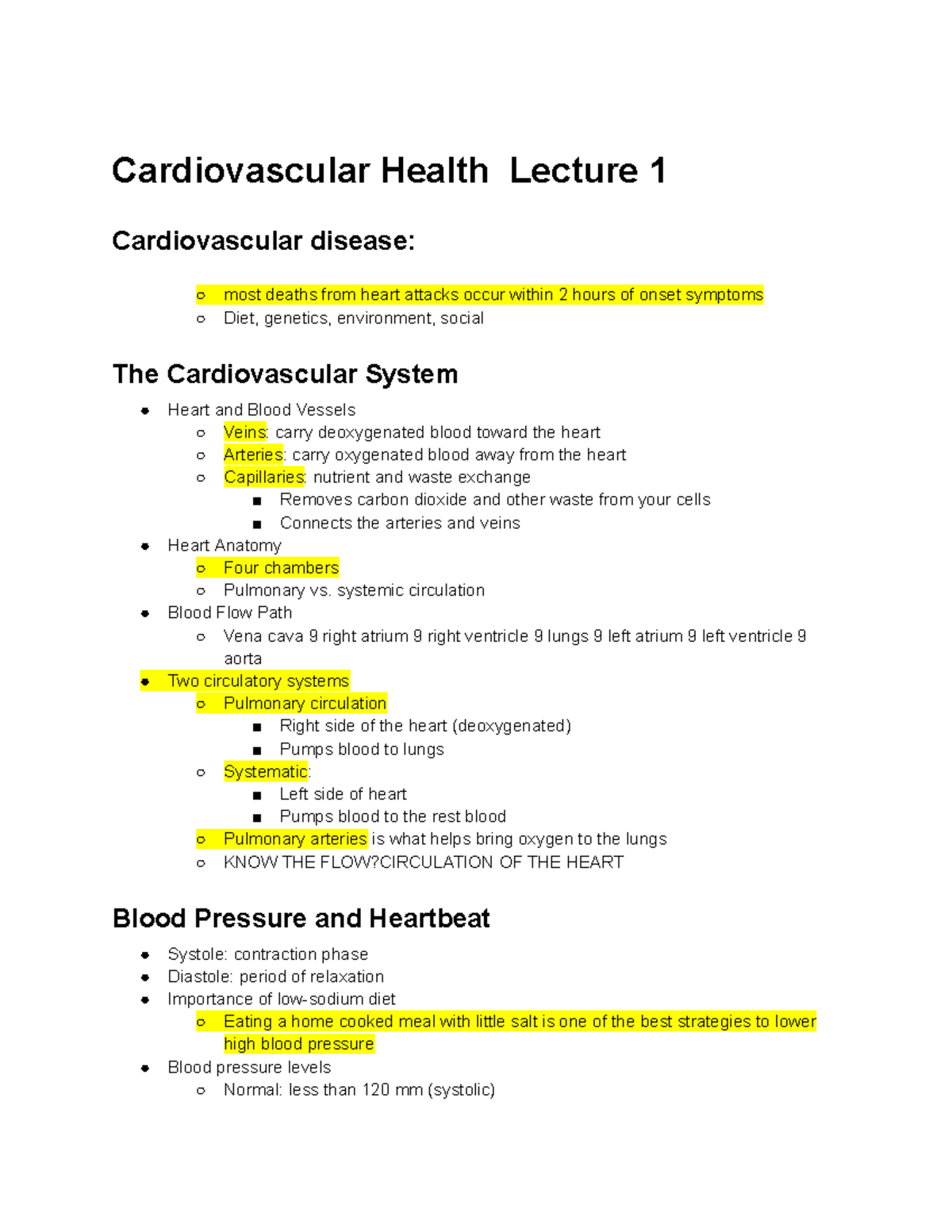 HTH 100 Cardiovascular Health Lecture 1: Understanding CVD and Risk ...