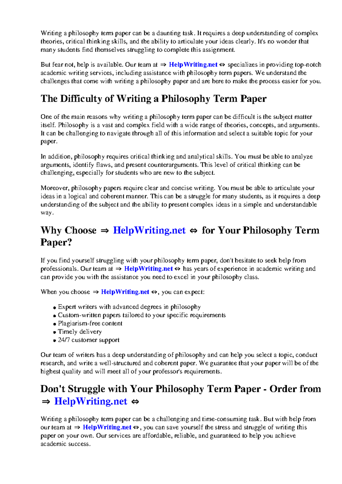 Philosophy Term Paper: Ideas and Writing Strategies for Success - Studocu