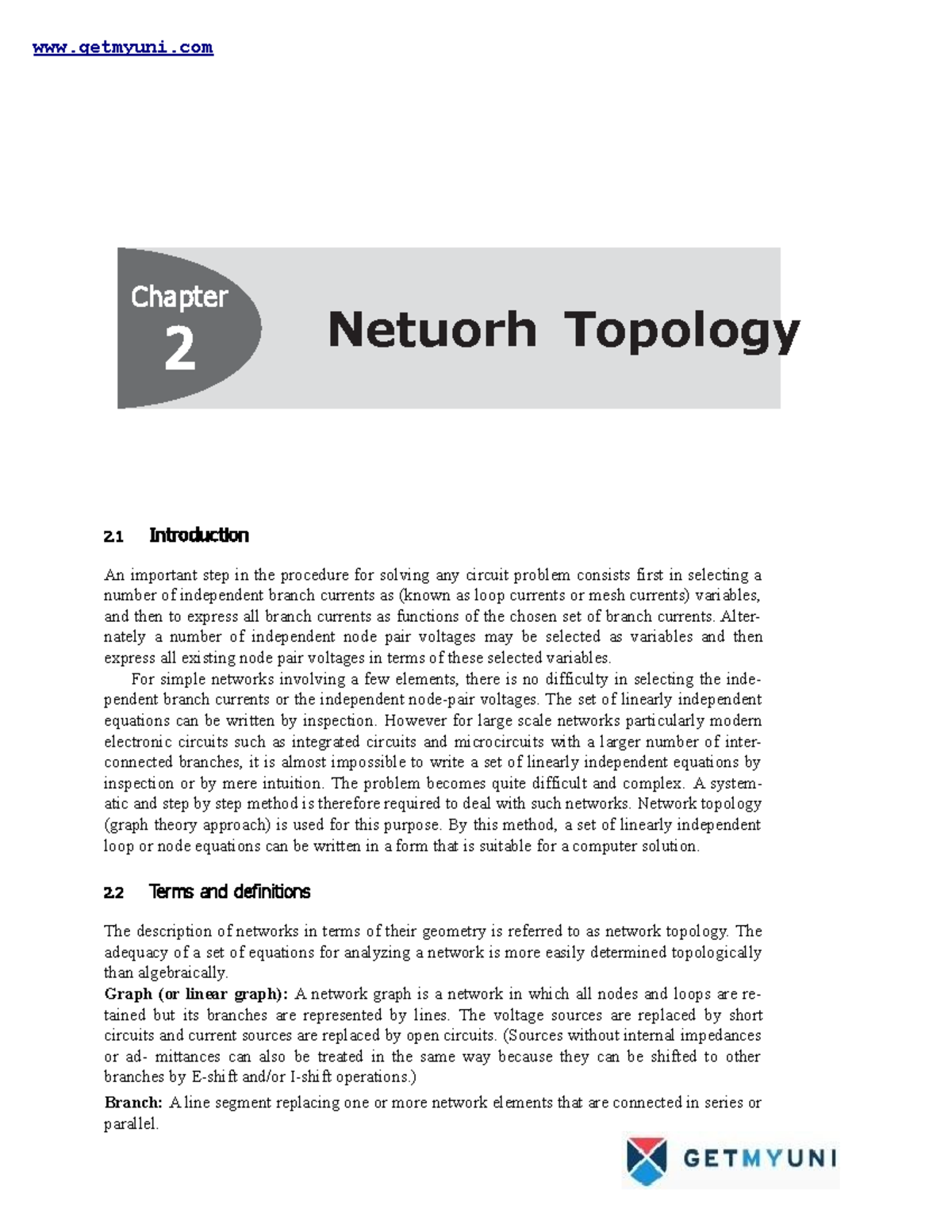 EE 301: Network Topology Lecture Notes and Analysis - Studocu