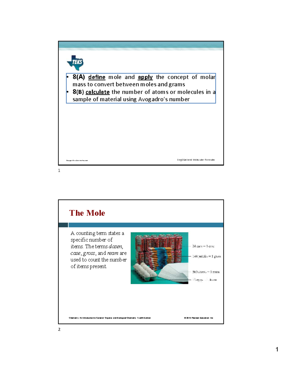 Chapter 9: The Mole and Molar Mass Concepts in Chemistry - Studocu
