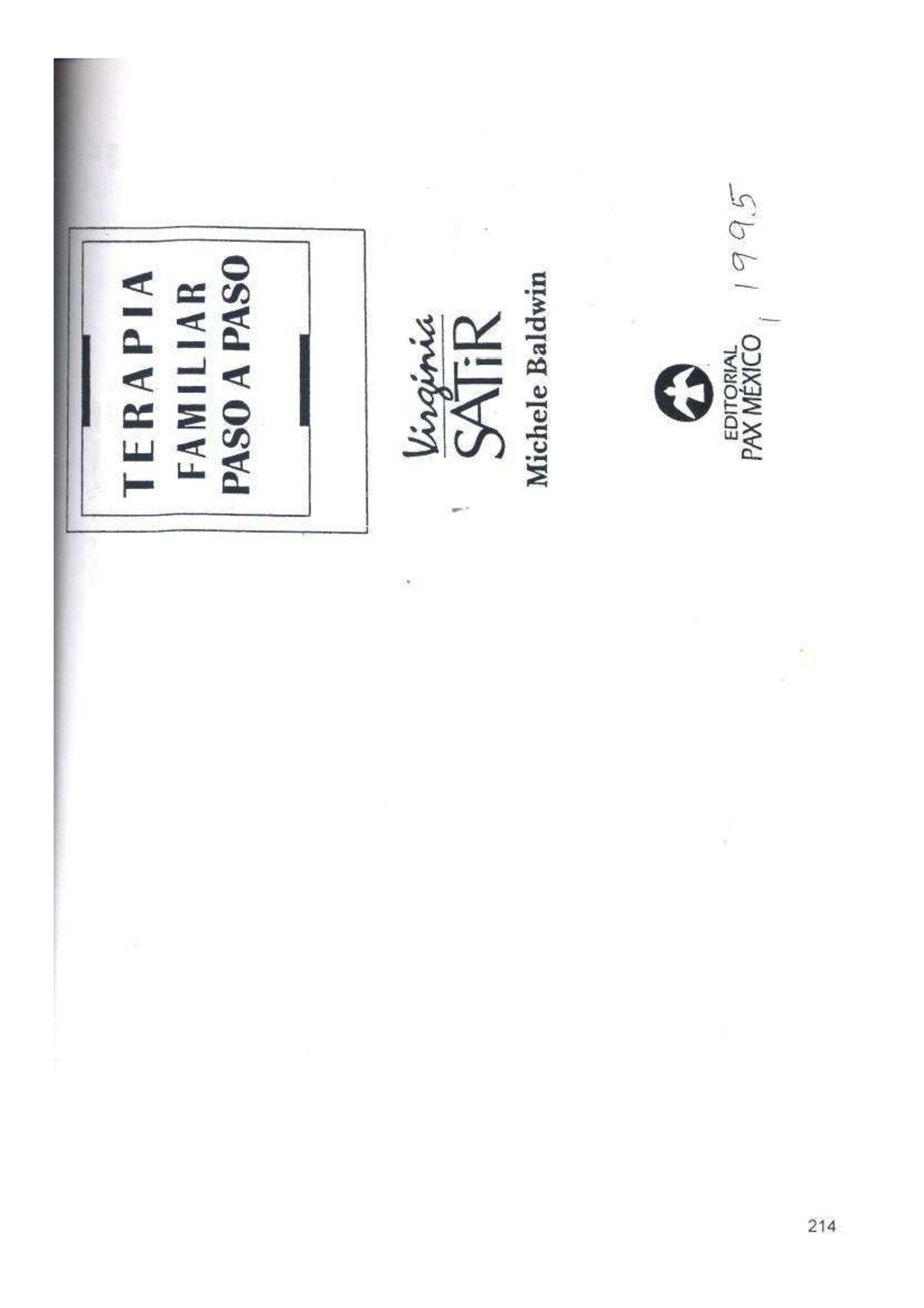 Terapia Familiar Paso a Paso: Enfoque de Virginia Satir - Studocu