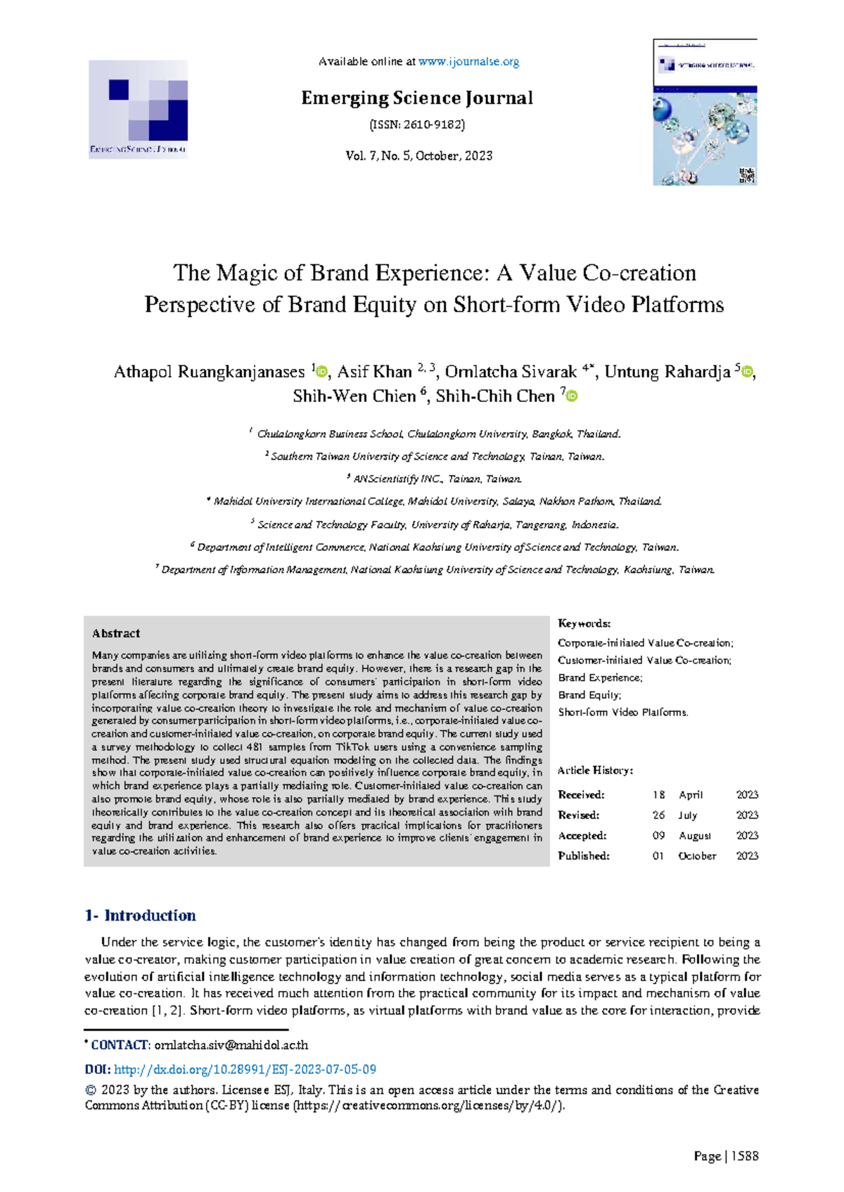 The Magic of Brand Experience: Value and Equity on Video Platforms (ESJ ...