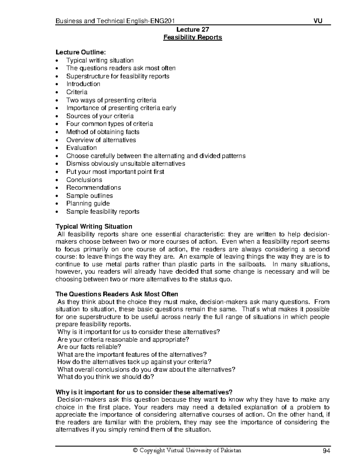 ENG201 Feasibility Reports: Writing Guidelines & Best Practices - Studocu