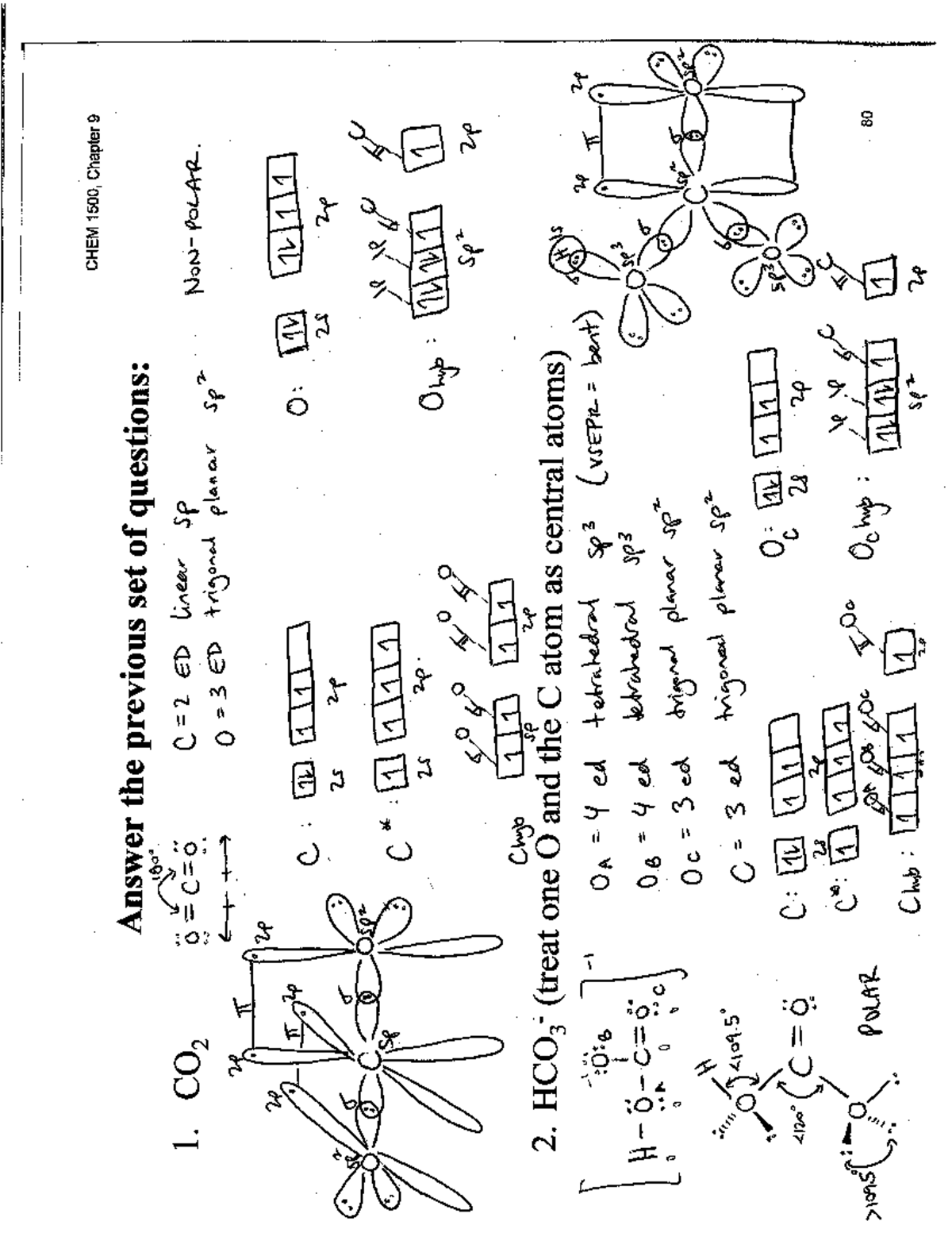 CHEM 1500, Chapter 9 Hybridization Schemes and Answers - Studocu