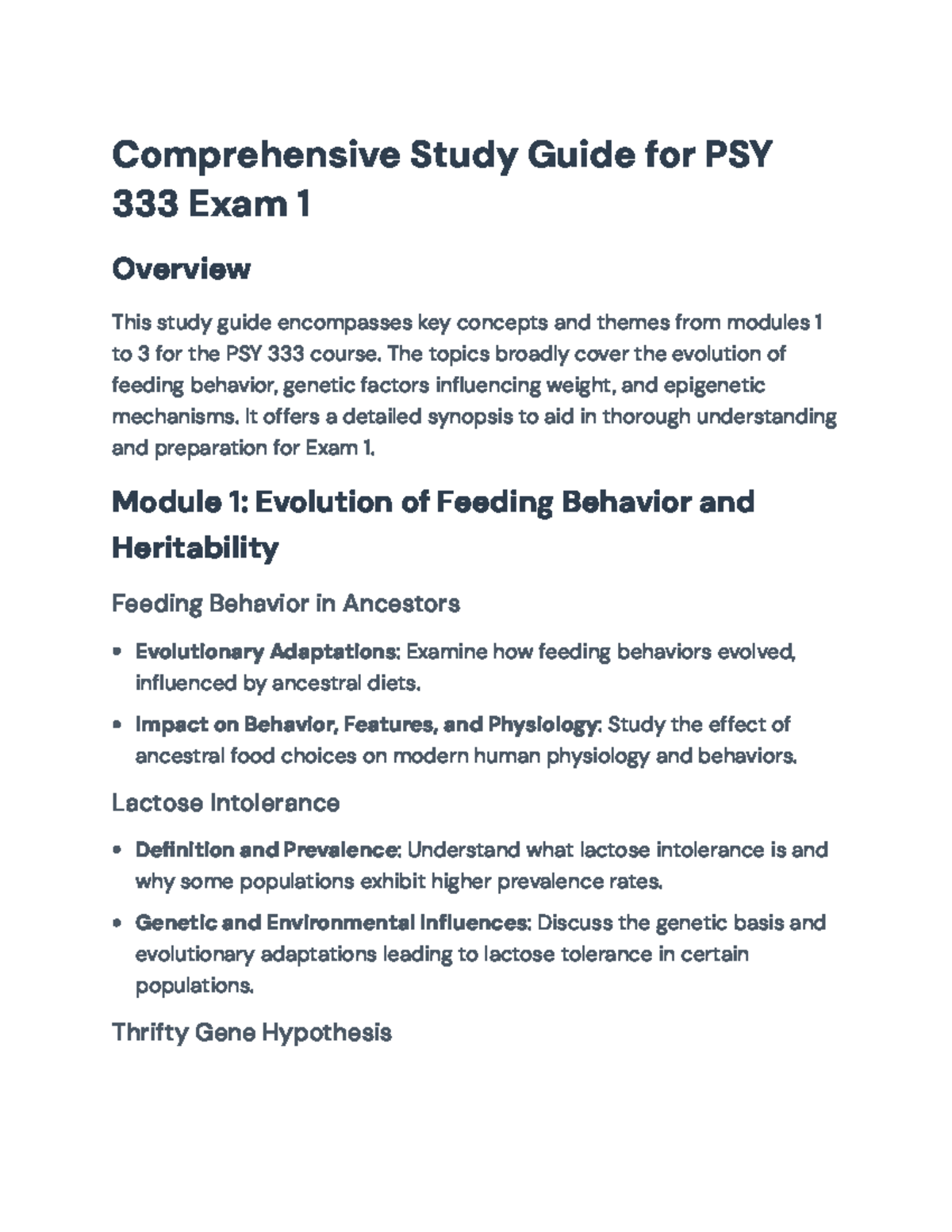 PSY 333 Exam 1 Study Guide: Key Concepts & Themes Overview - Studocu