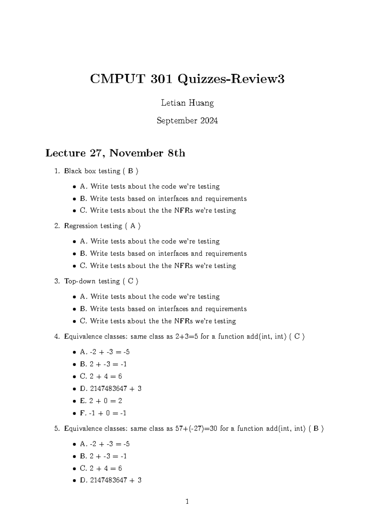 Cmput 301 quizzes - menti - CMPUT 301 Quizzes-Review Letian Huang ...