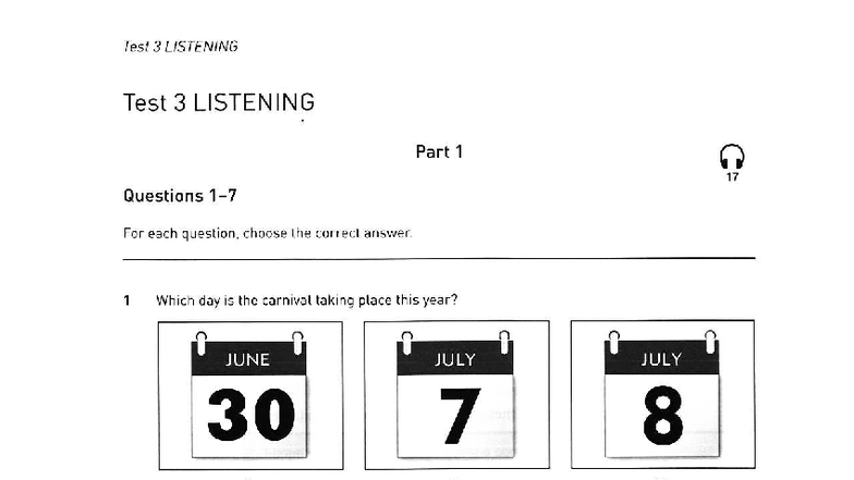 Test 4 LISTENING Practice Questions for Home Study - Studocu