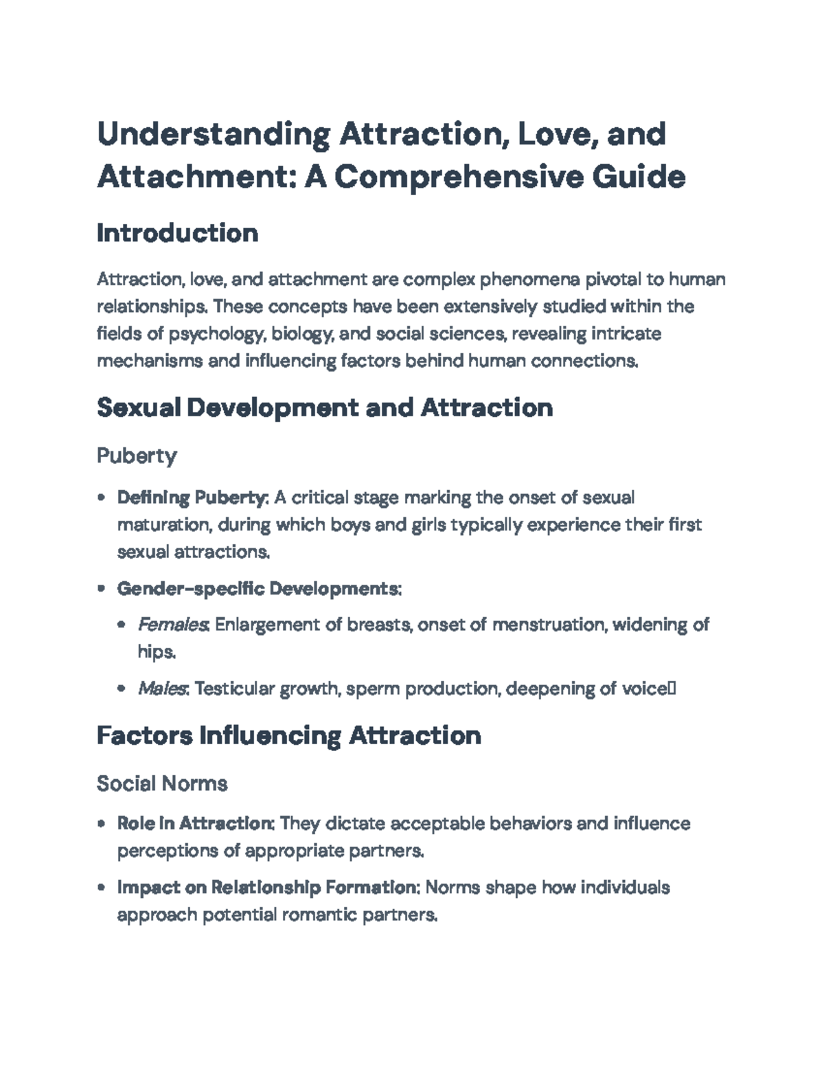 Understanding Attraction, Love, and Attachment: A Psychological ...